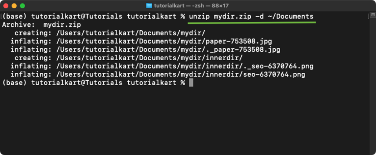 How to Extract .zip Files in Mac Terminal